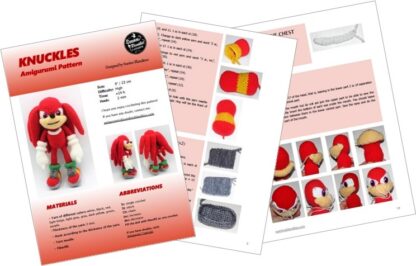Knuckles Amigurumi Pattern (Sonic the Hedgehog) - Sueños Blanditos